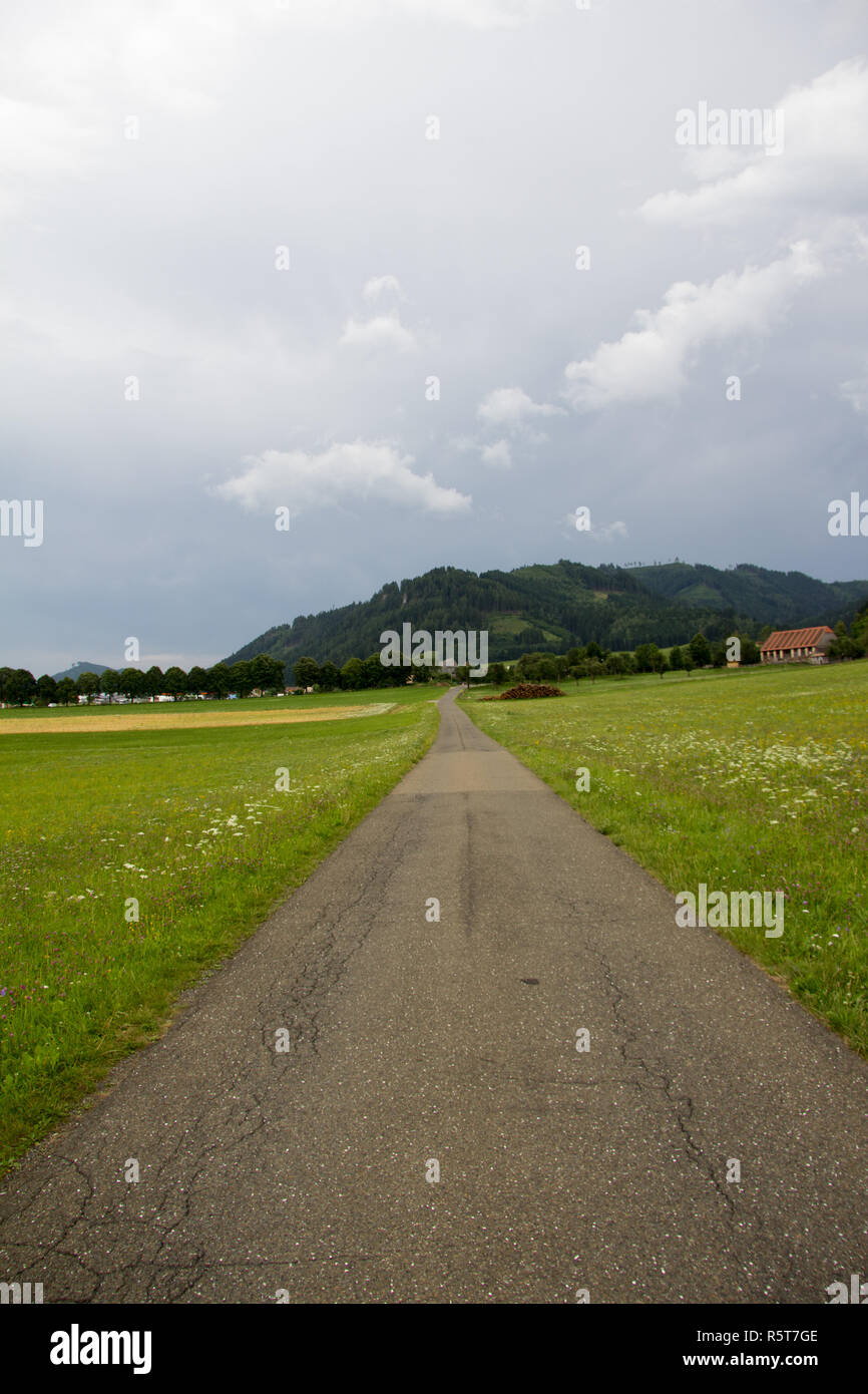 empty road on land without markings in styria during the day Stock ...