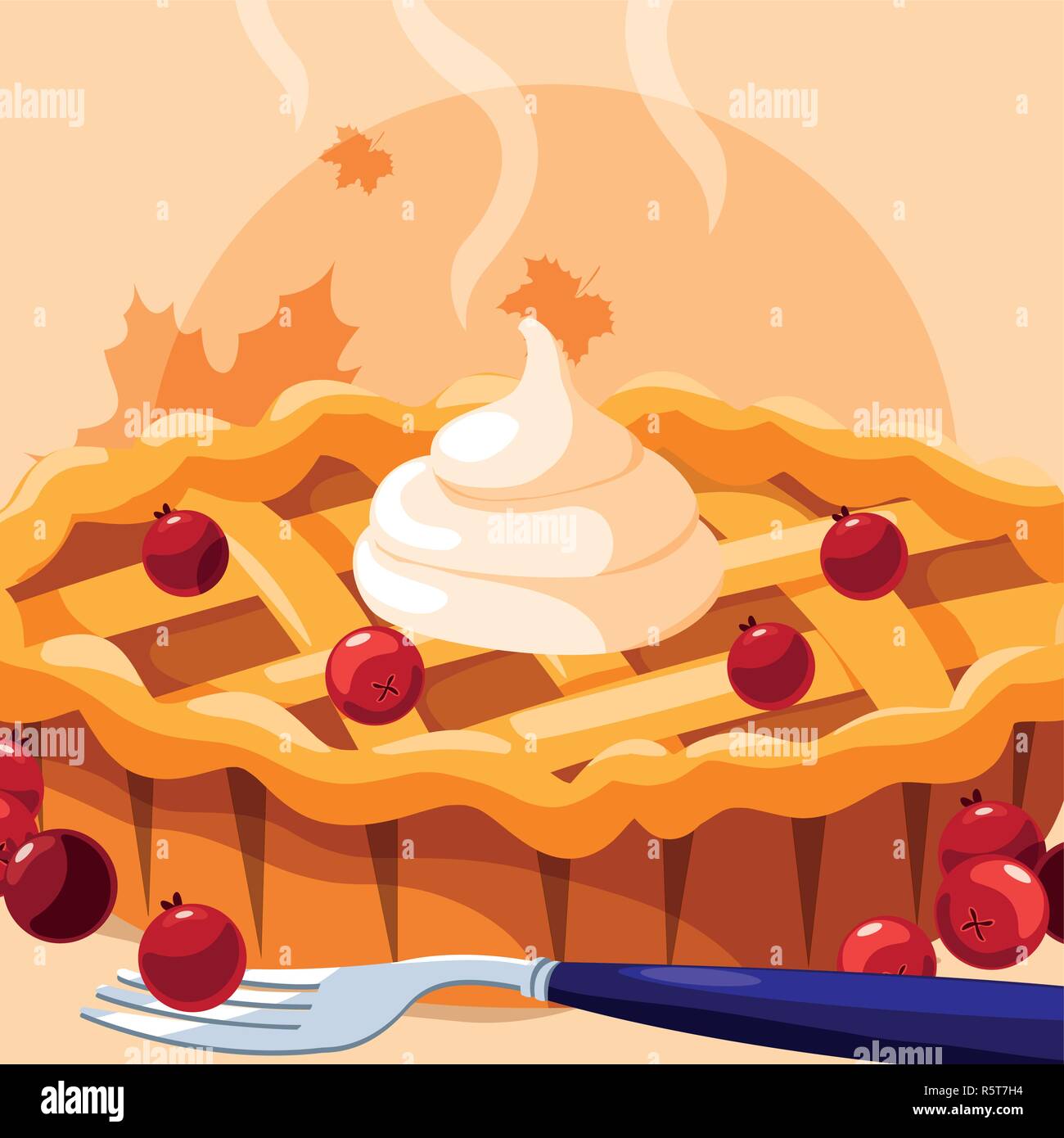 Apple pie icon over white background, vector illustration Stock Vector ...