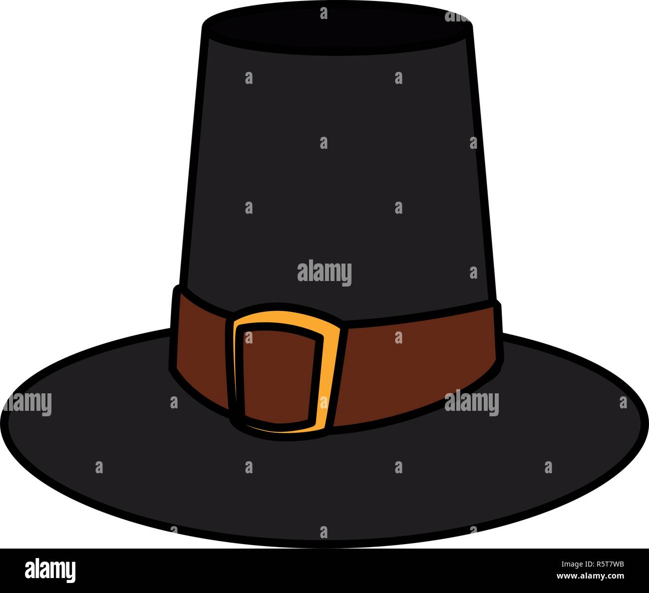 pilgrim hat icon over white background, vector illustration Stock ...