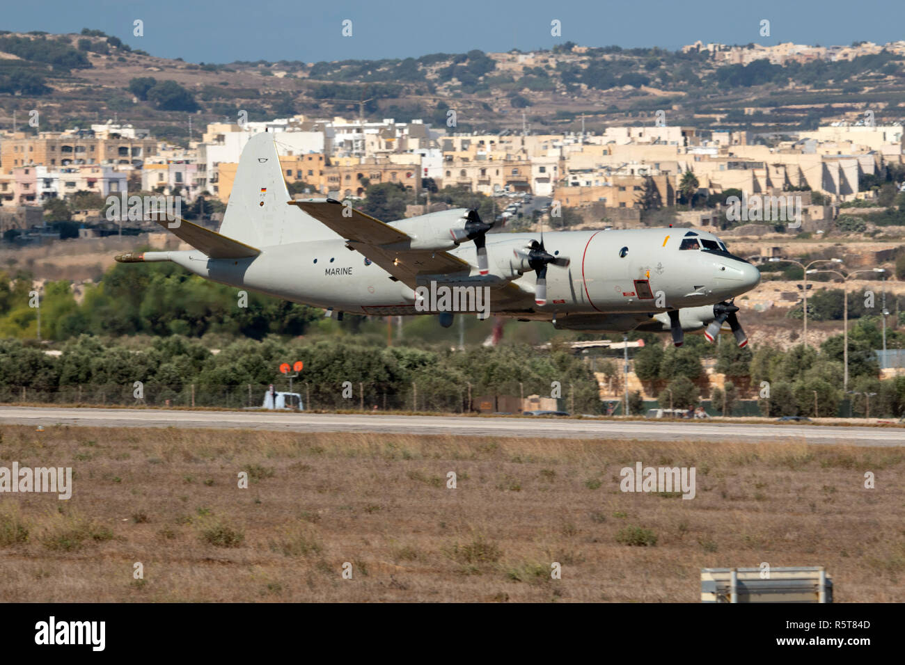 German Navy Lockheed P-3C Orion departing Malta runway 05 Stock Photo ...