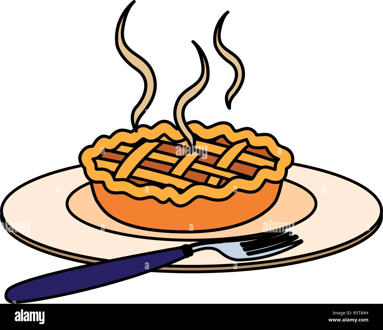 Apple pie icon over white background, vector illustration Stock Vector ...