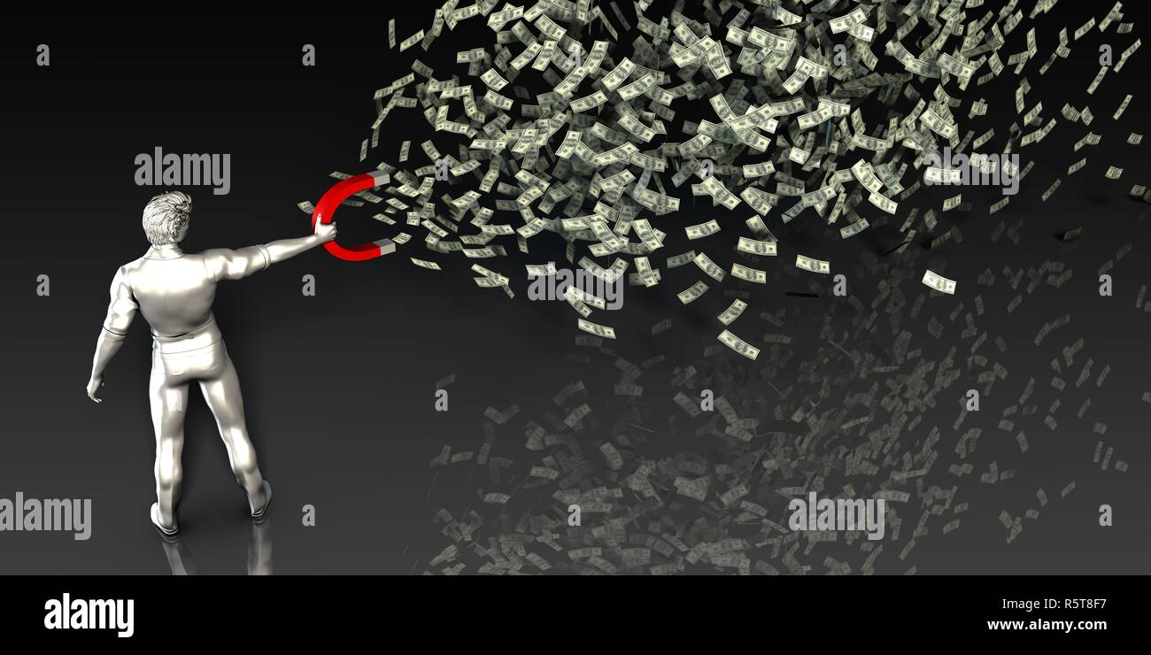 Magnet pulling money hi-res stock photography and images - Alamy