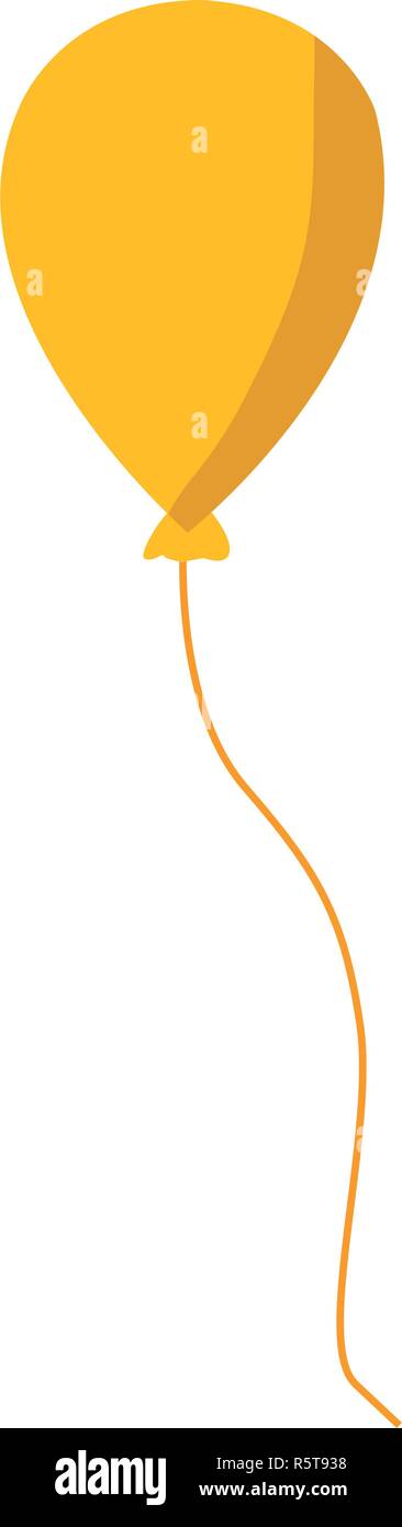 yellow balloon icon over white background, vector illustration Stock ...