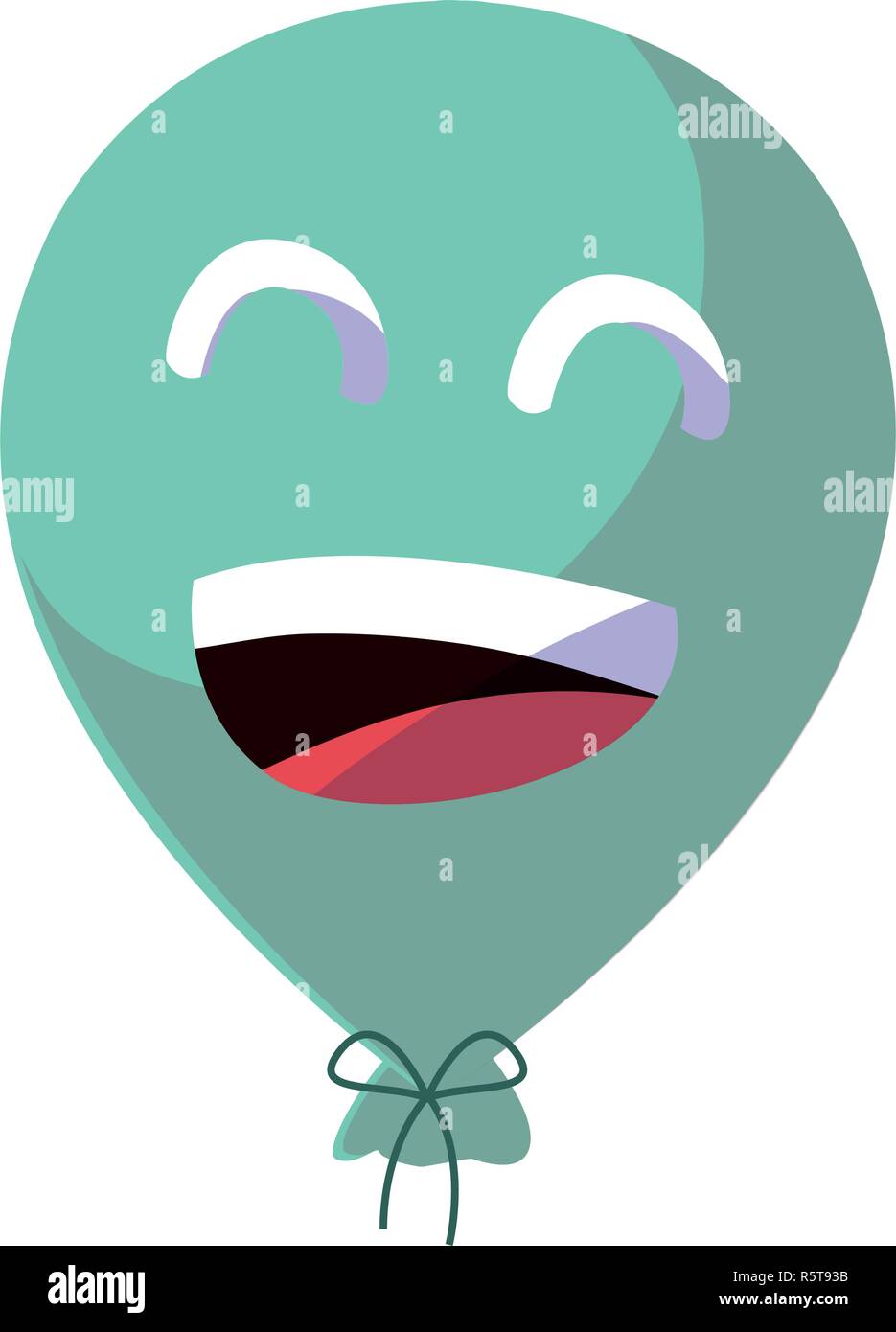 cartoon happy balloon icon over white background, vector illustration ...