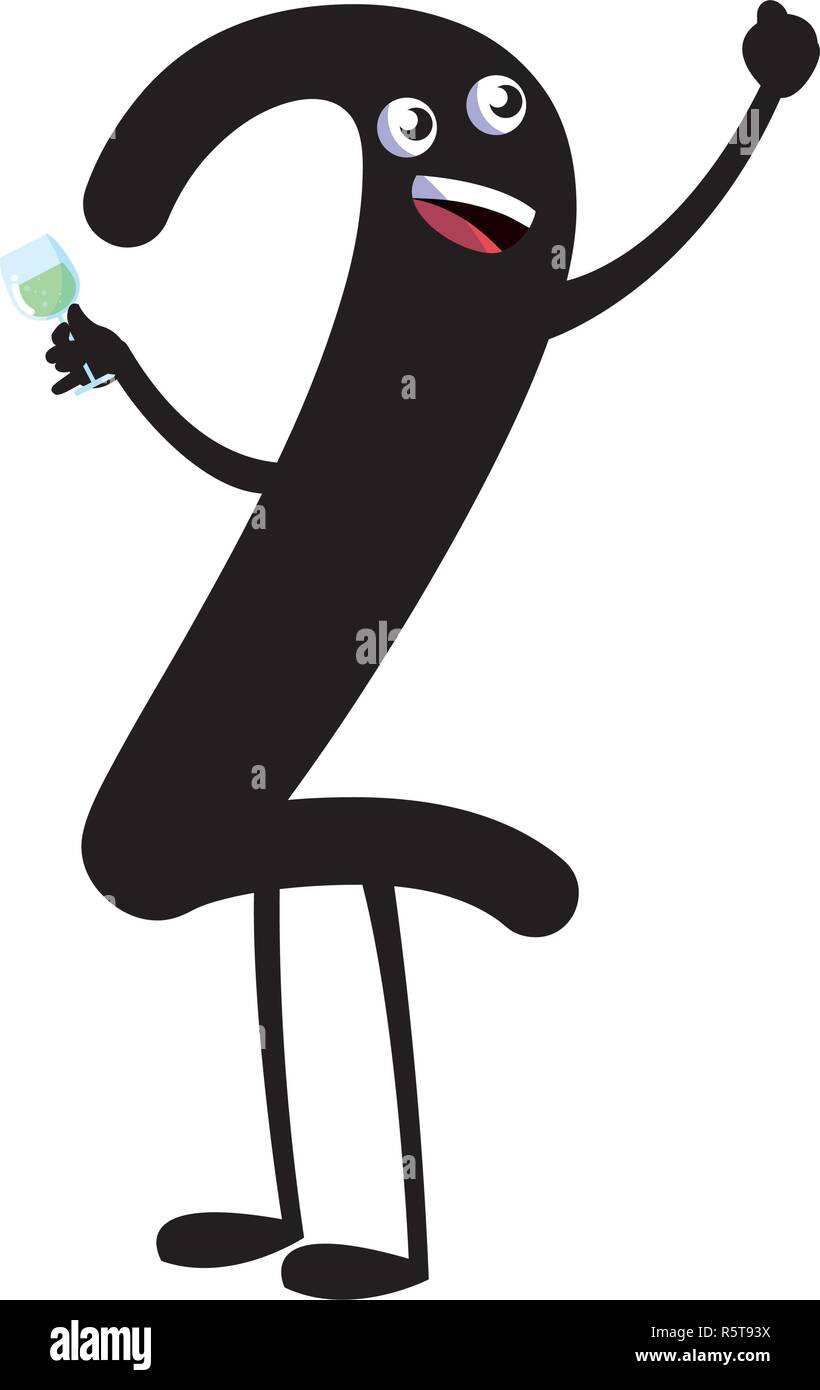 cartoon happy number two icon over white background, vector ...