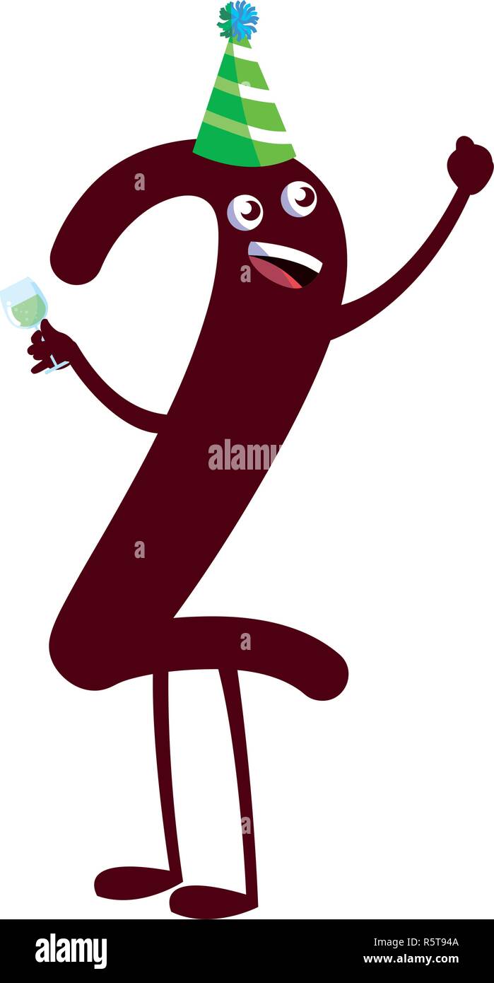 cartoon happy number two icon over white background, vector ...