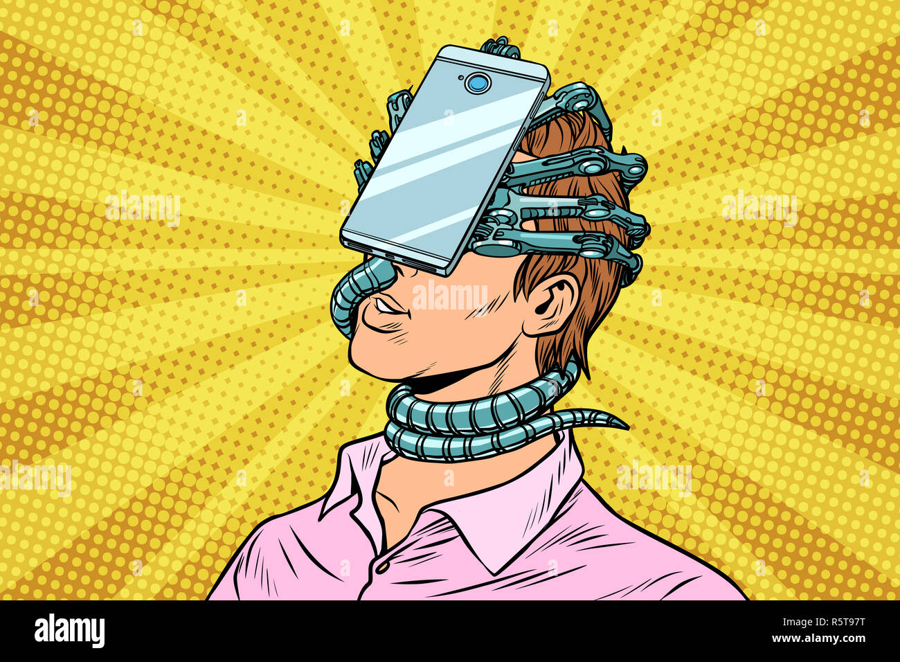Cyber dependence cartoon hi-res stock photography and images - Alamy