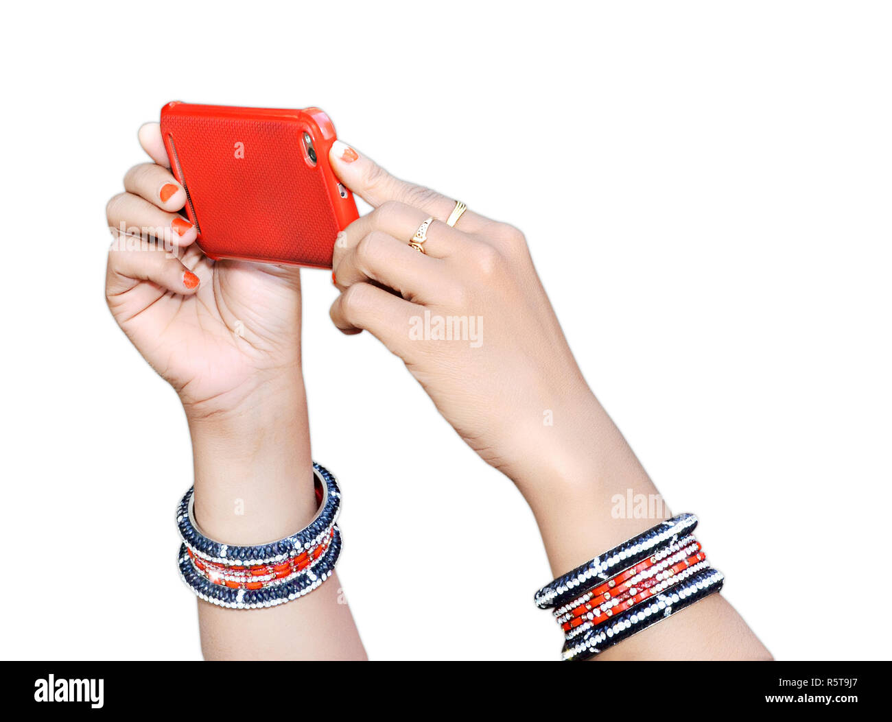 Female hands hold red Cut Out Stock Images & Pictures - Alamy