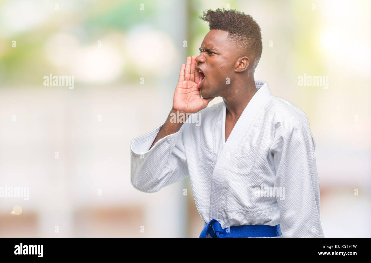 Young african american man over isolated background wearing kimono ...