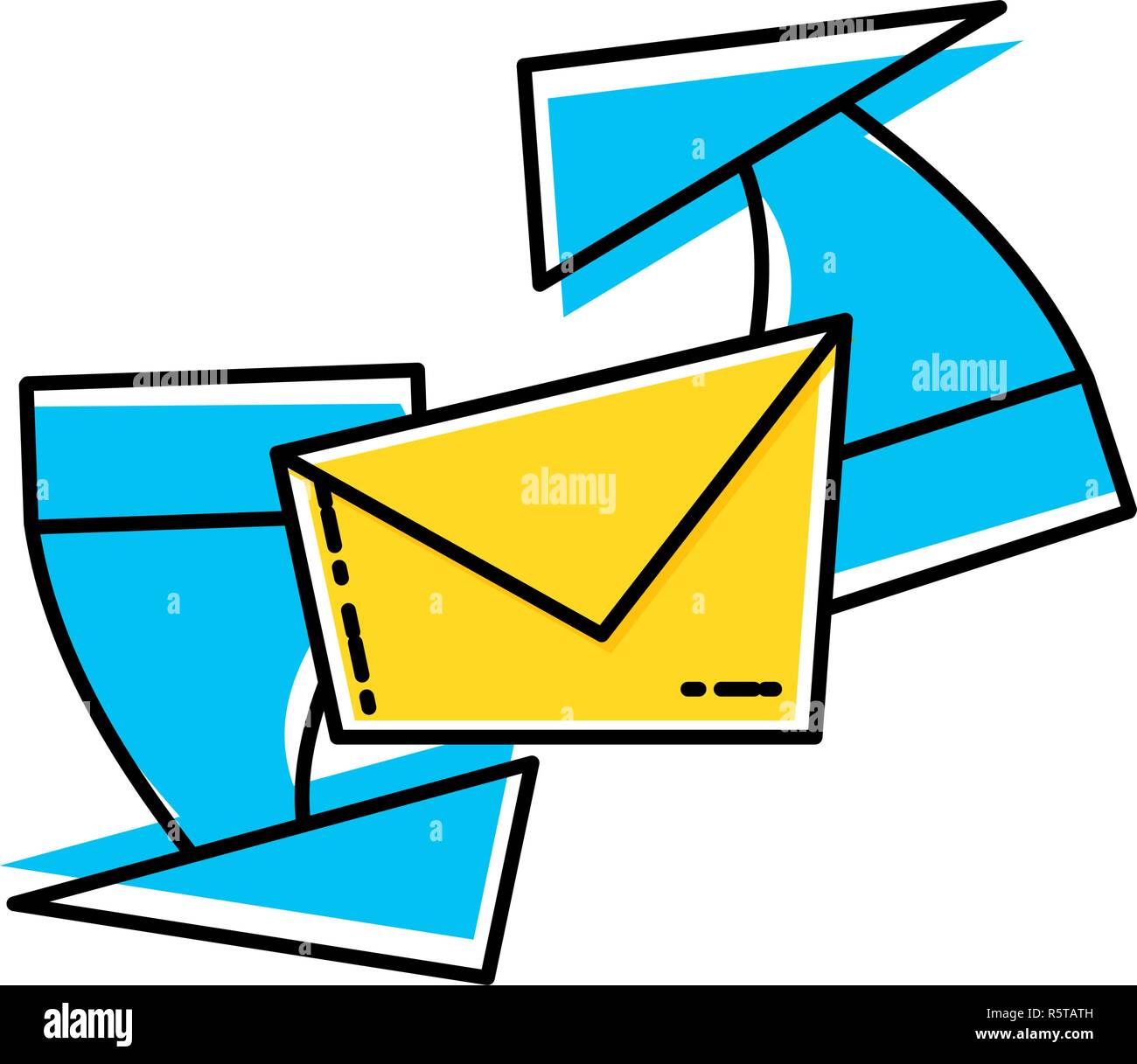 envelope mail with arrows vector illustration design Stock Vector Image ...