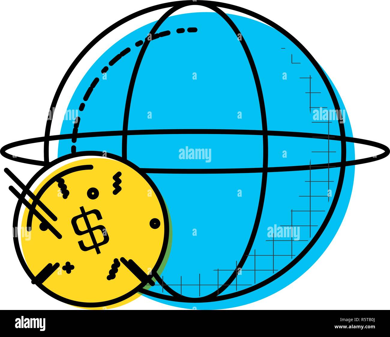 coin dollar with sphere vector illustration design Stock Vector Image ...