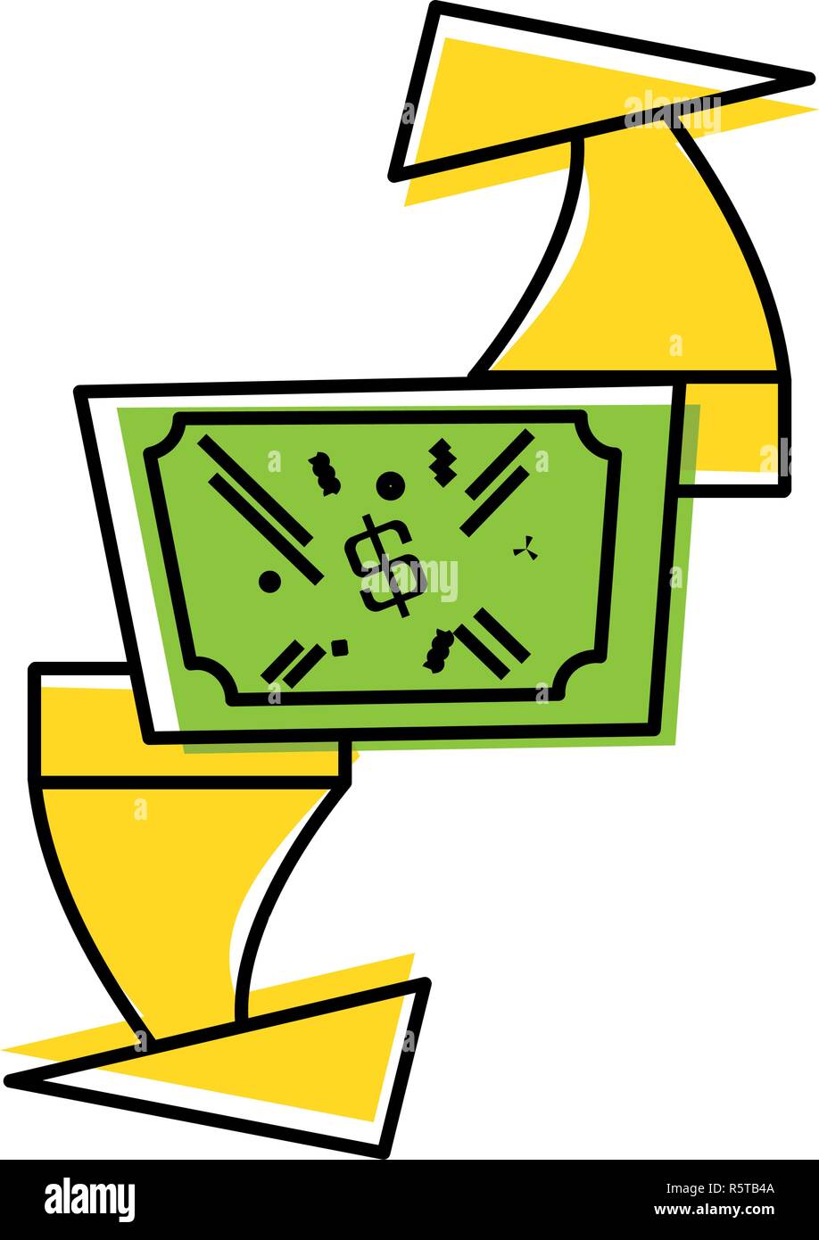 bill dollar money with arrows vector illustration design Stock Vector ...