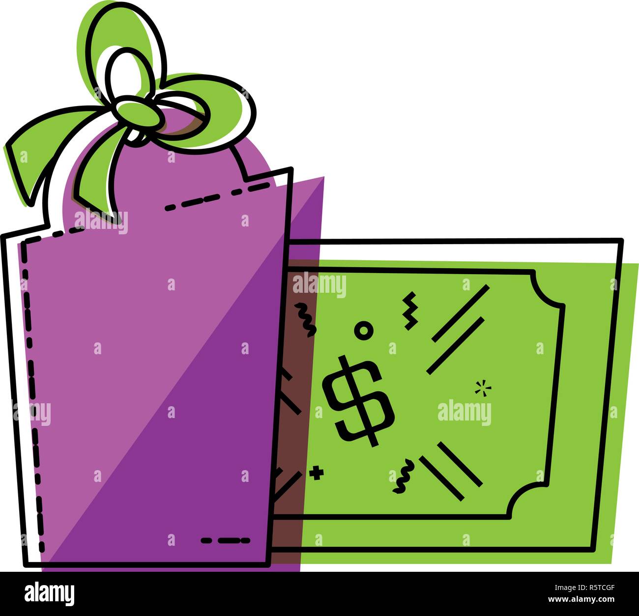 bill dollar money with commercial tag vector illustration design Stock ...