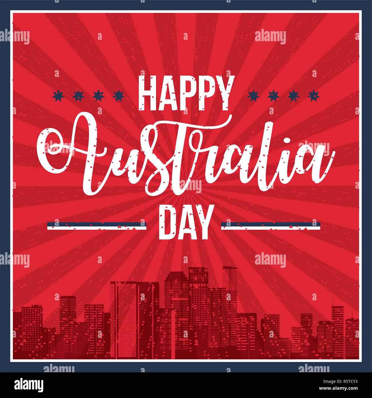 happy australia day frame sign decoration vector illustration Stock ...