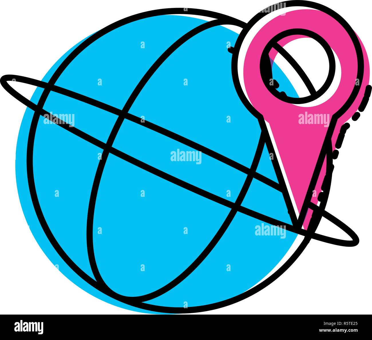 sphere browser with pin location vector illustration design Stock ...