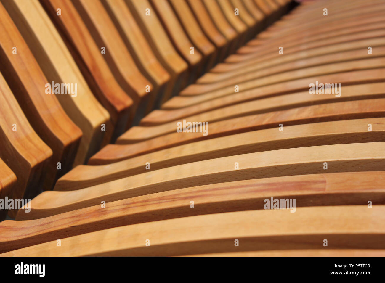 Wooden laths on a city shop Stock Photo - Alamy