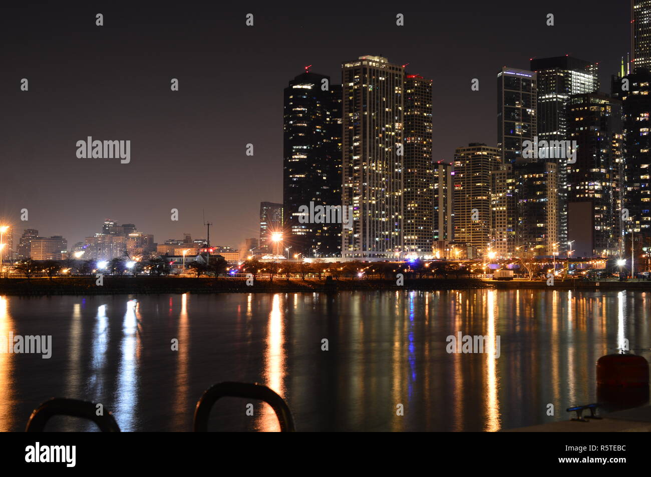 Chicago, Illinois - USA - December 31, 2016: Skyline Chicago from Navy ...