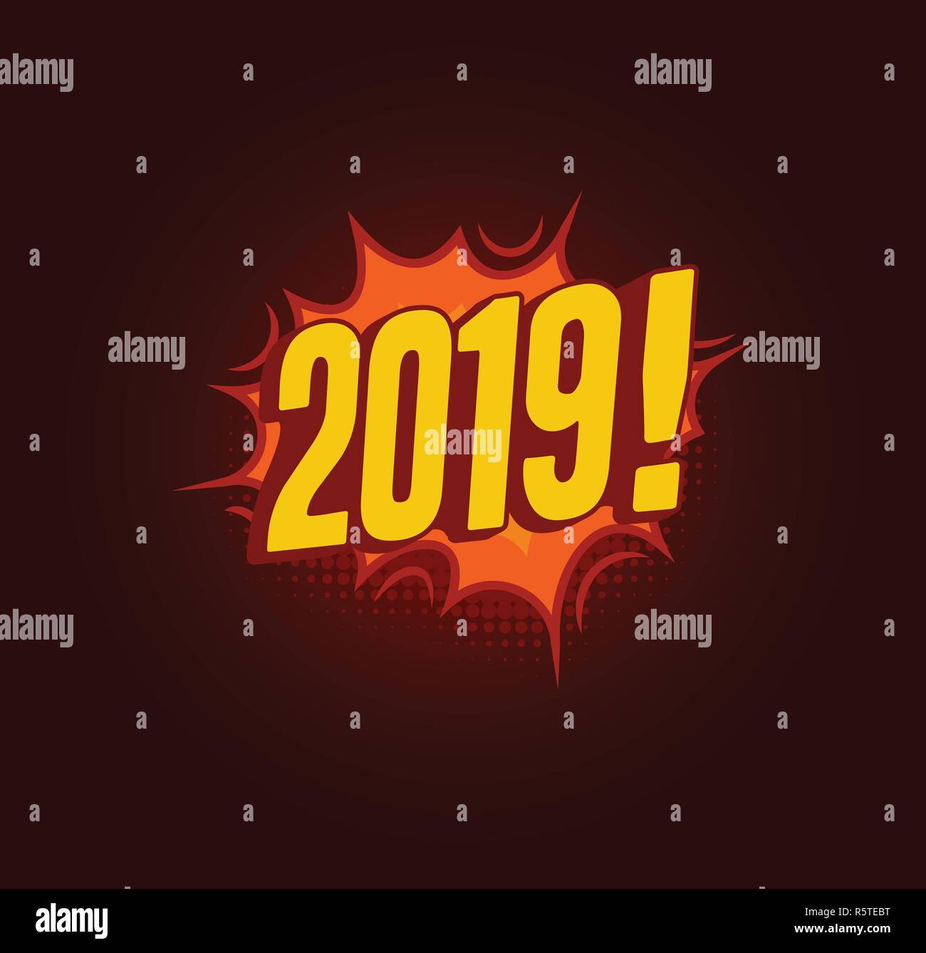 2019 Comic speech bubble. Pop art design. Merry Christmas Funny ...