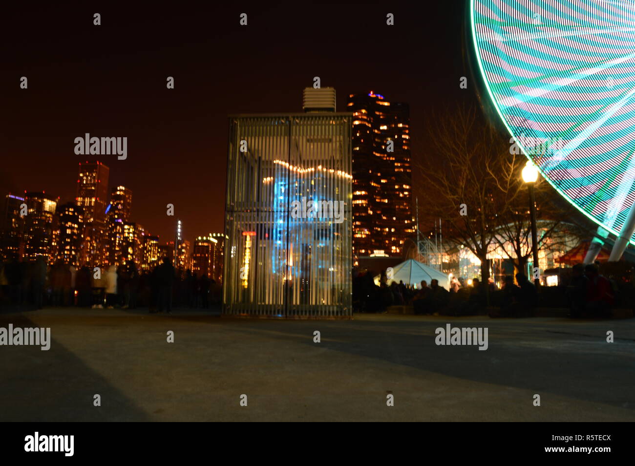 Chicago, Illinois - USA - December 31, 2016: Skyline Chicago from Navy ...
