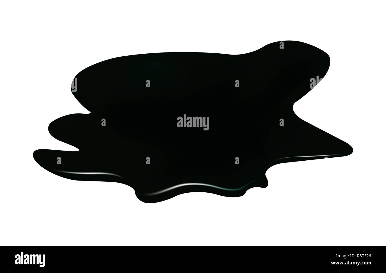 Puddle of oil slick spill clipart. Brown stain, plash, drop. Vector ...