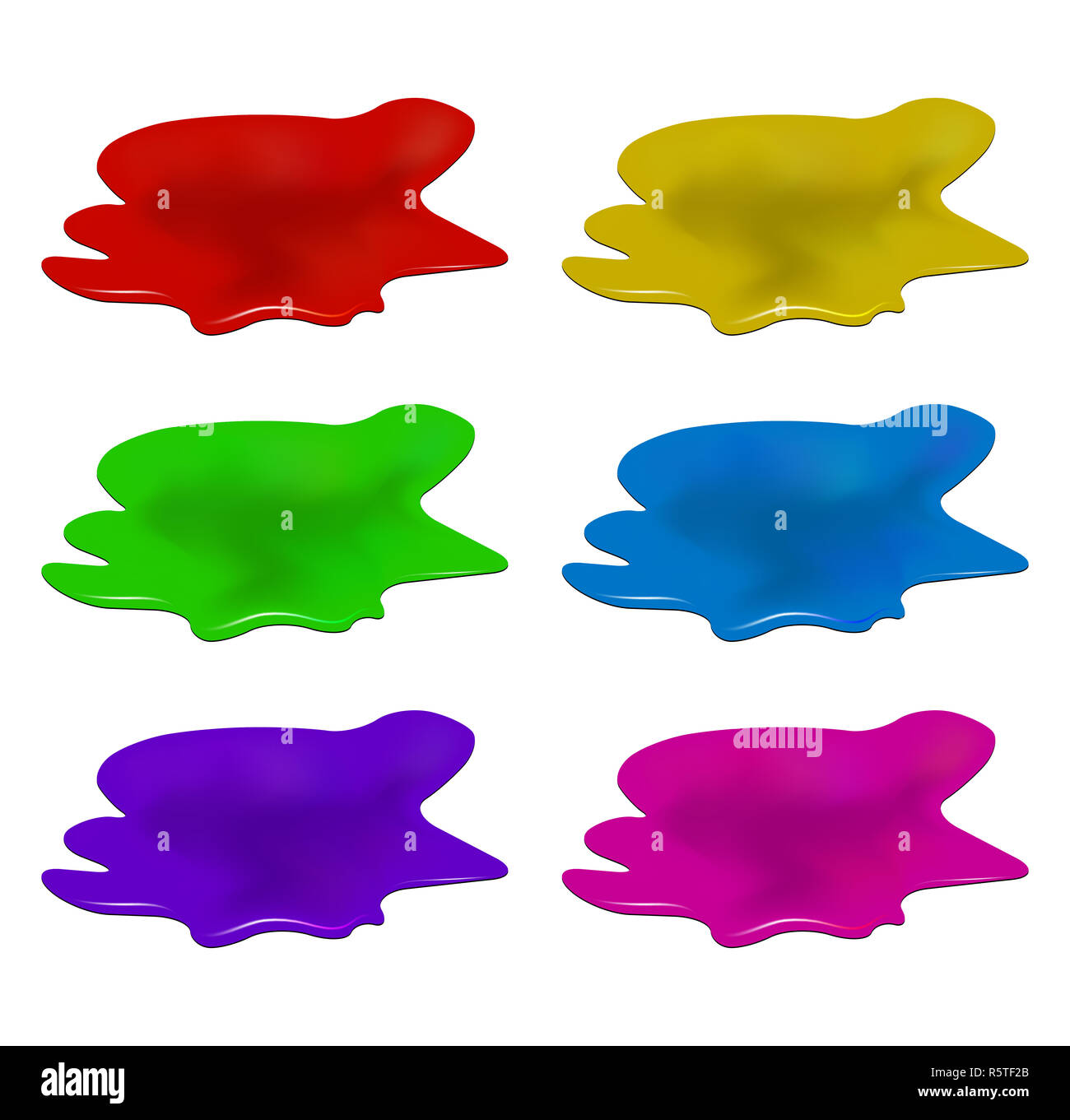 Paint puddle, drop, blots, stain, plash. Vector illustration isolated ...