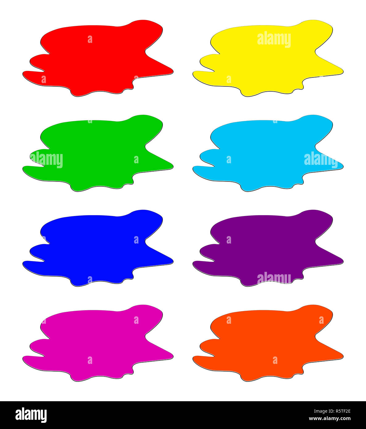 Paint puddle, drop, blots, stain, plash. Vector illustration isolated ...