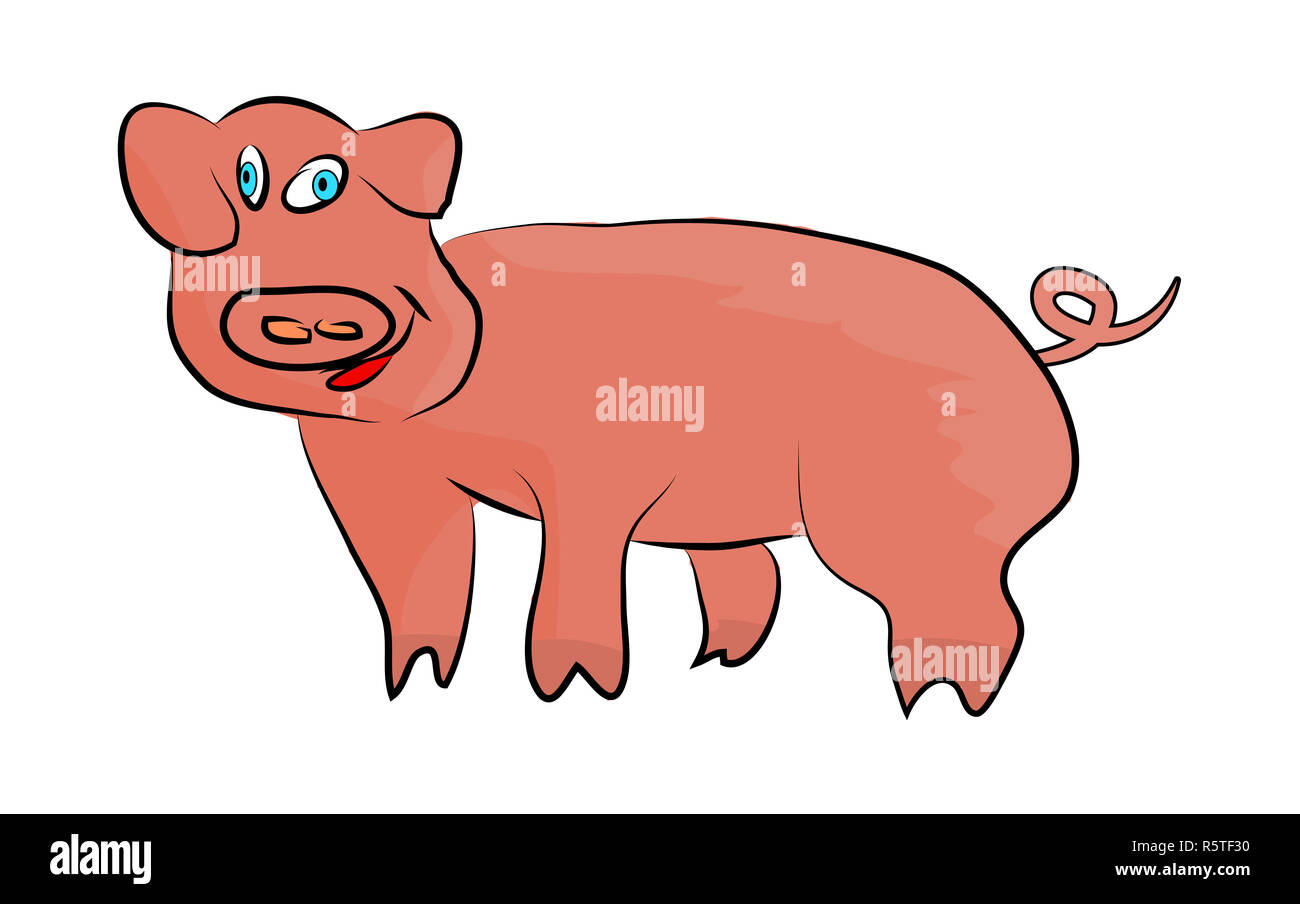 Cartoon pig vector symbol icon design. Cute animal illustration ...