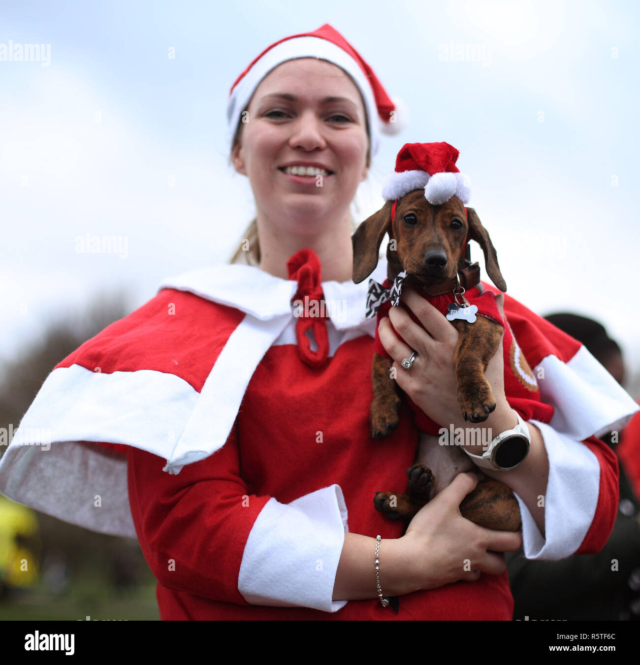 Lizzie Wall with Matilda, her 15-week-old Miniature dachshund, taking ...