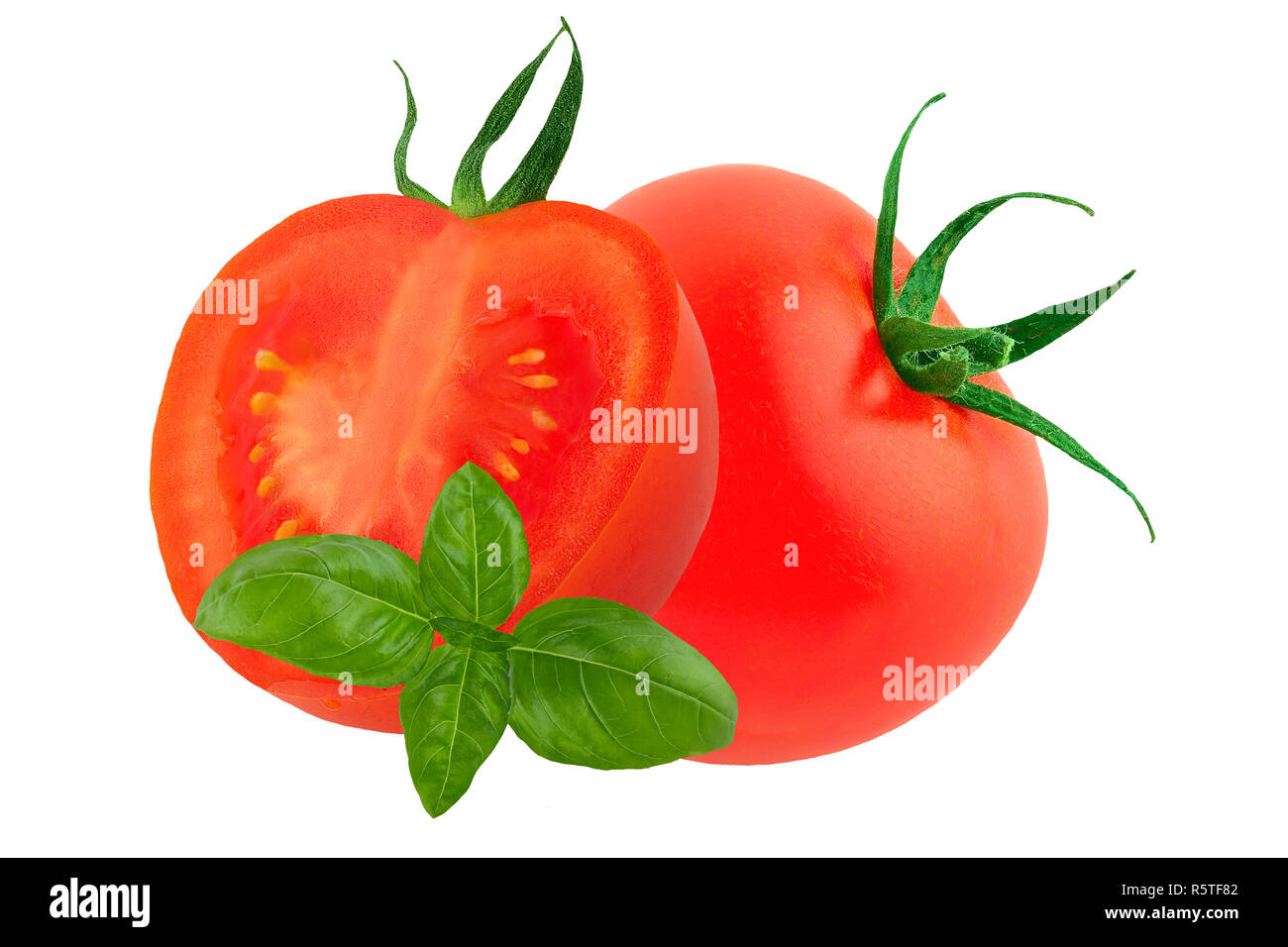 Two tomatoes isolated on white Stock Photo - Alamy