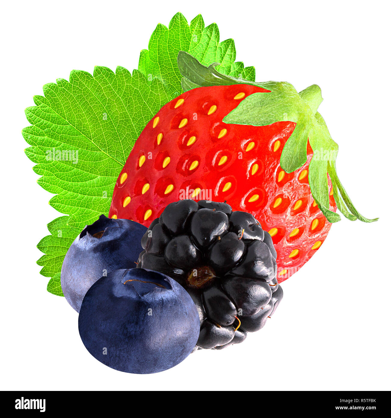 Fresh berry with leaf isolated Stock Photo - Alamy