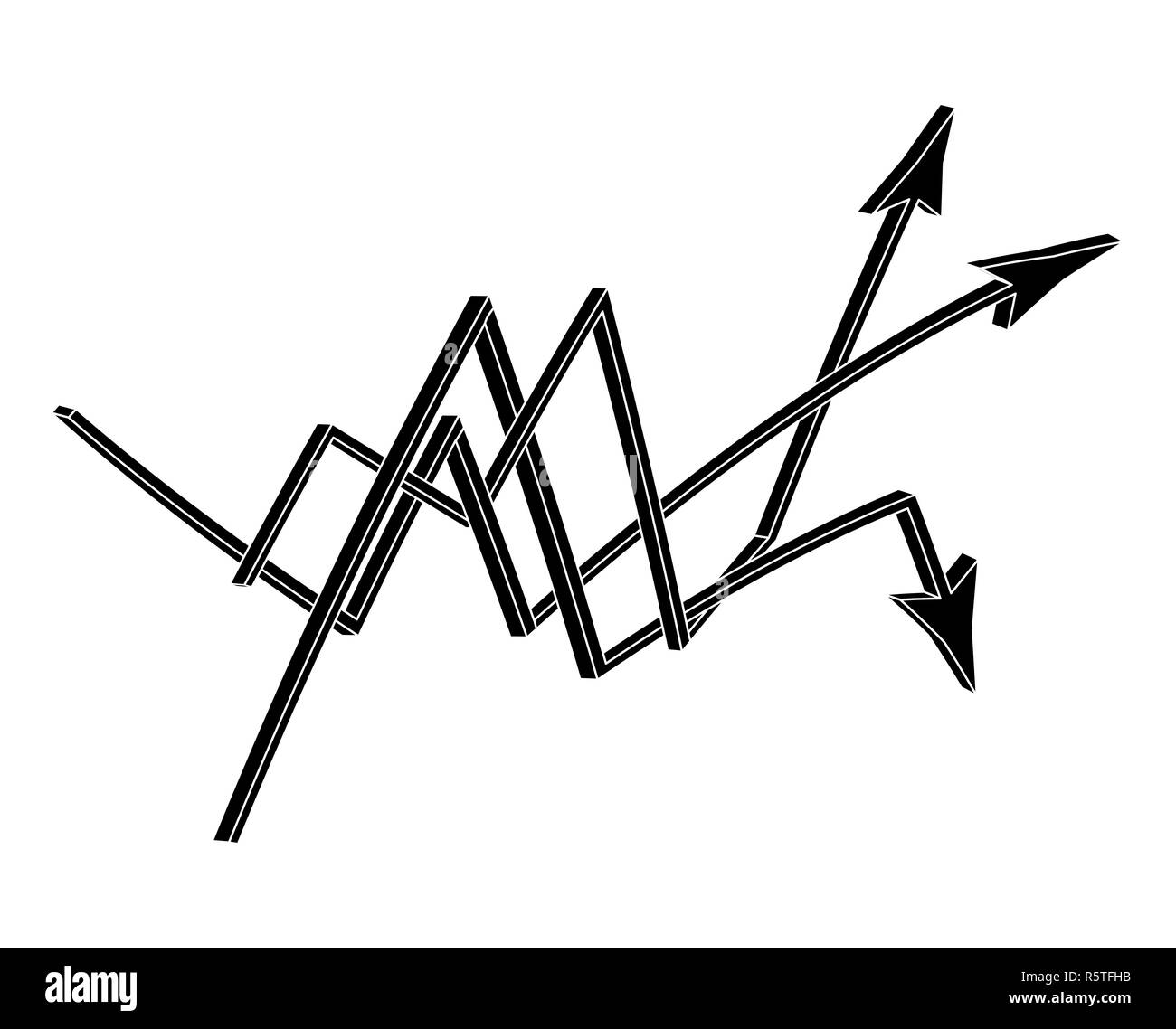 intersecting directional arrows. crossed 3d icon business concept ...