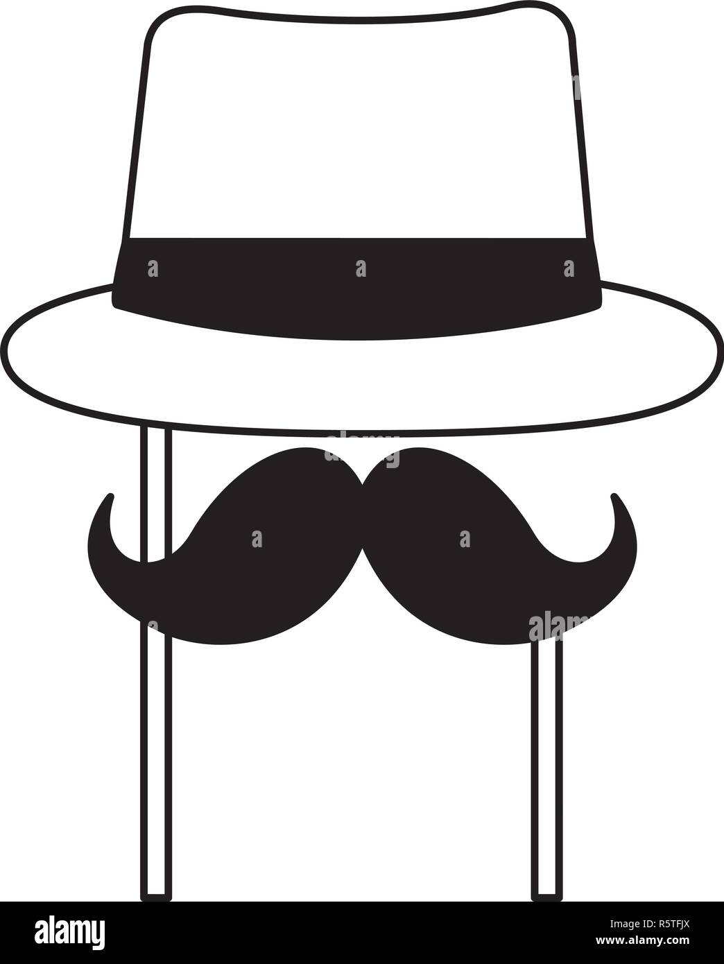 accessories of carnival celebration in stick vector illustration design ...
