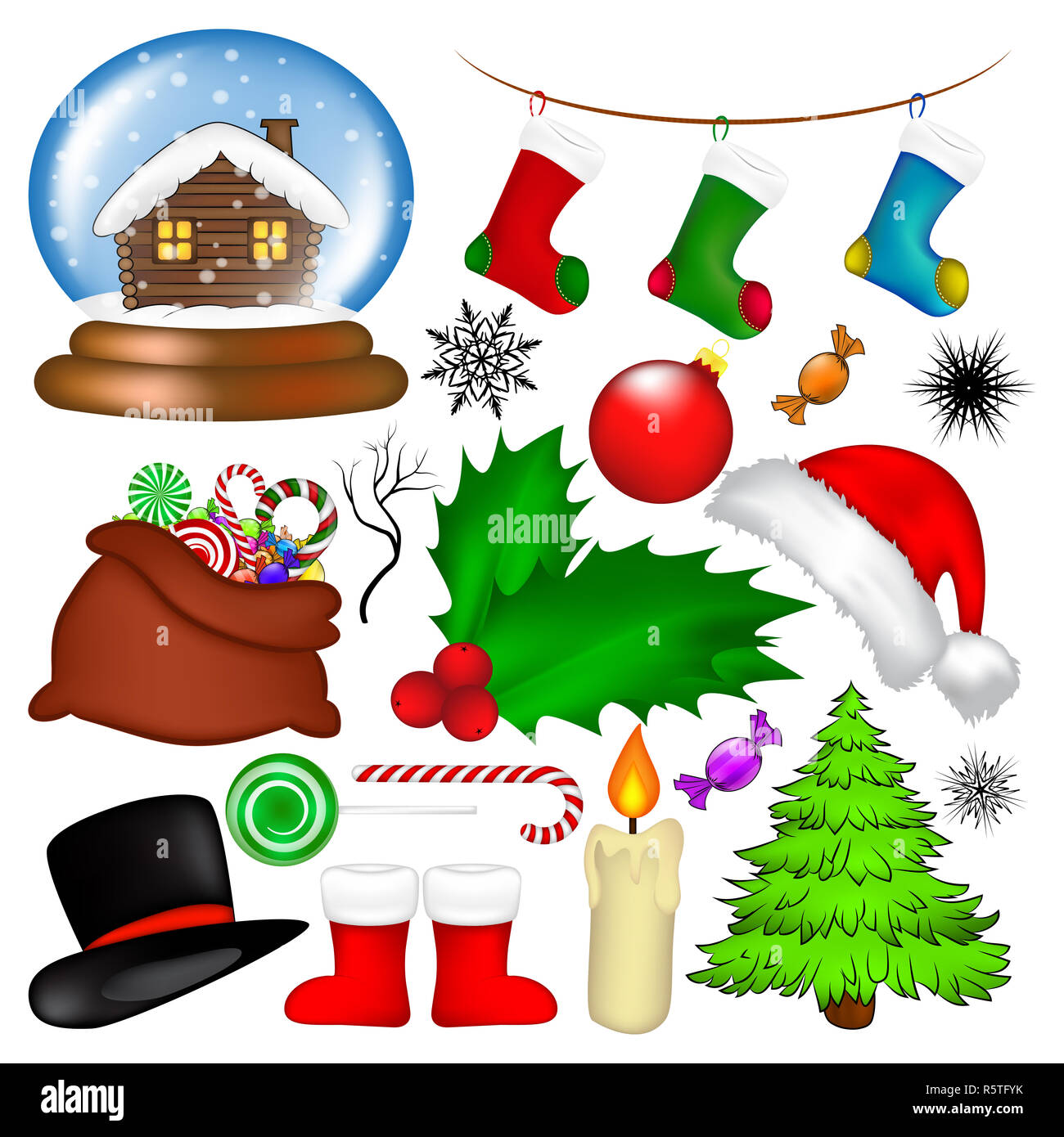 Christmas vector symbol set, icon design. Winter illustration isolated ...