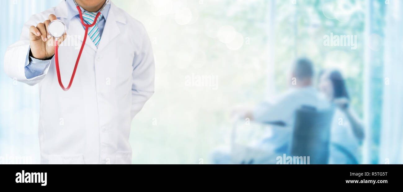 Healthy and medical people concept banner background, doctor holding ...