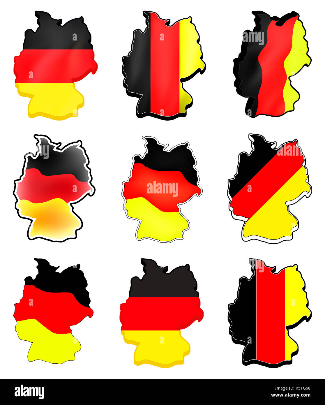 Germany map set vector symbol icon design. german flag colors ...