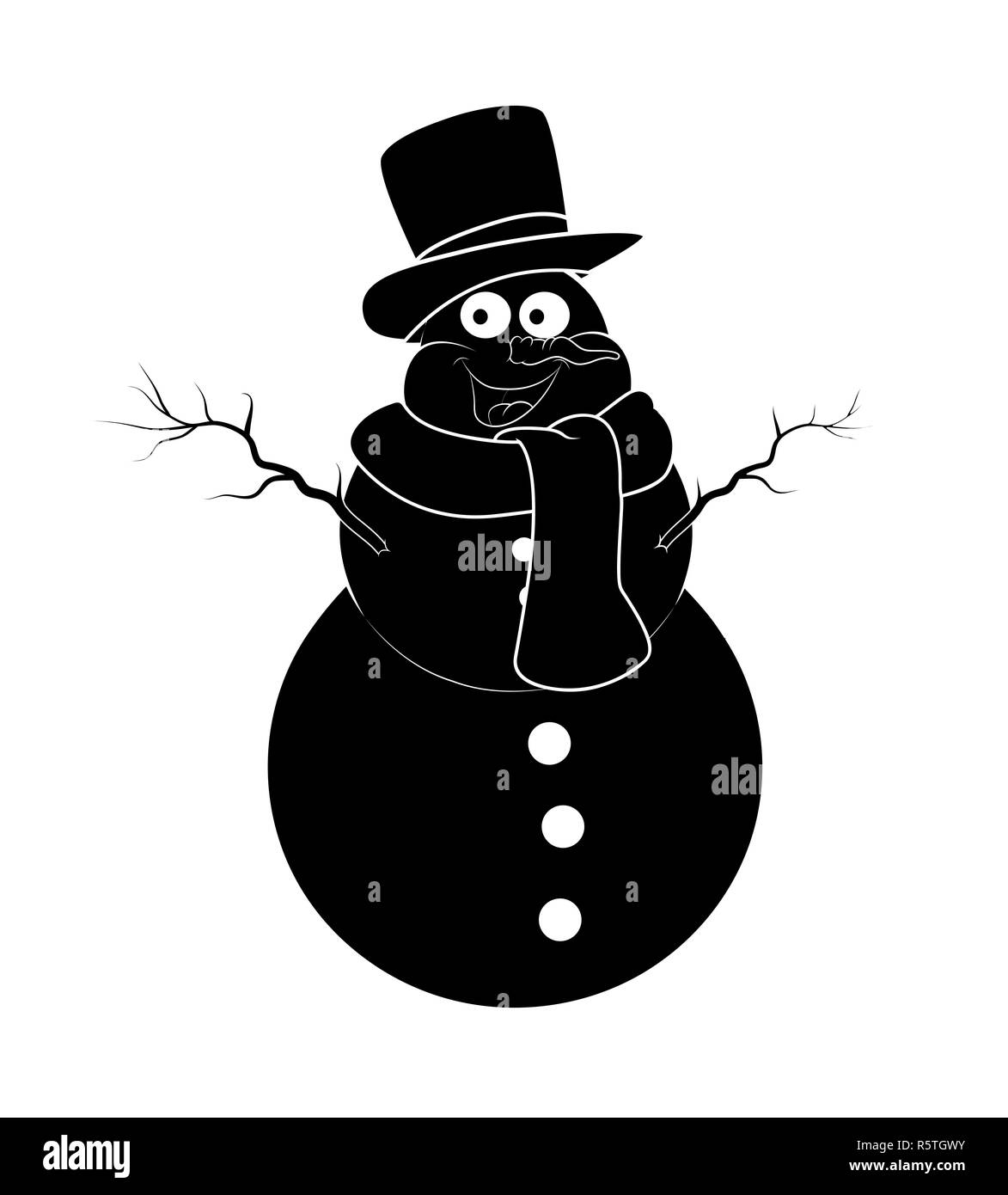 Snowman Silhouette Vector