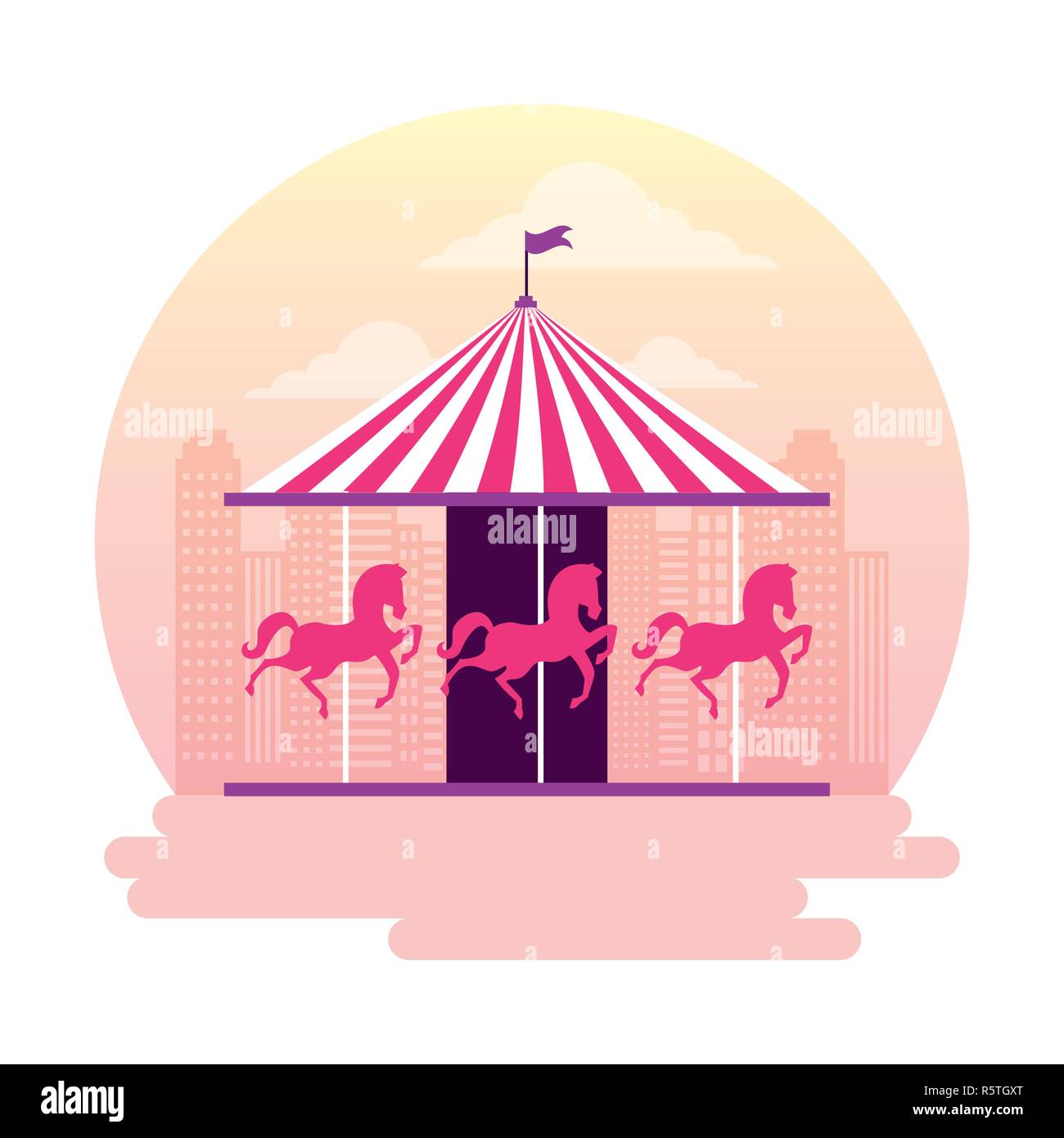 circus and fair carousel outdoor park vector illustration Stock Vector ...
