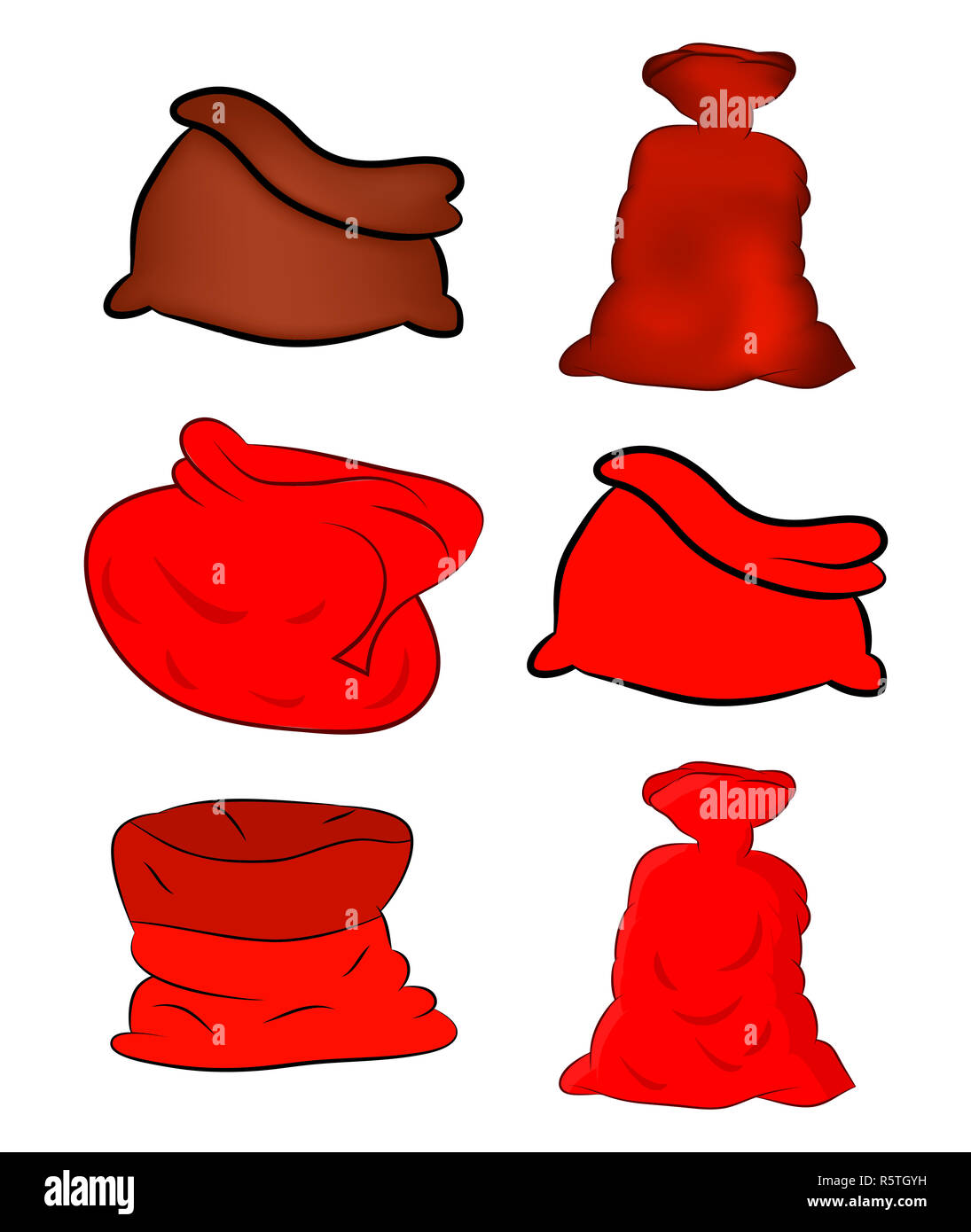 Santa, money bag, Christmas empty sack icon set , symbol, design ...