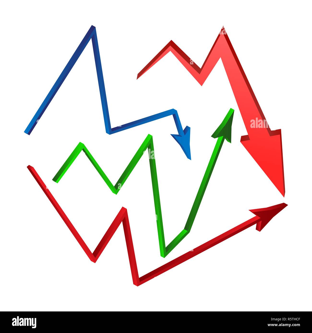 increase, decrease Arrow symbol set, icon business concept. Vector illustration isolated on ...