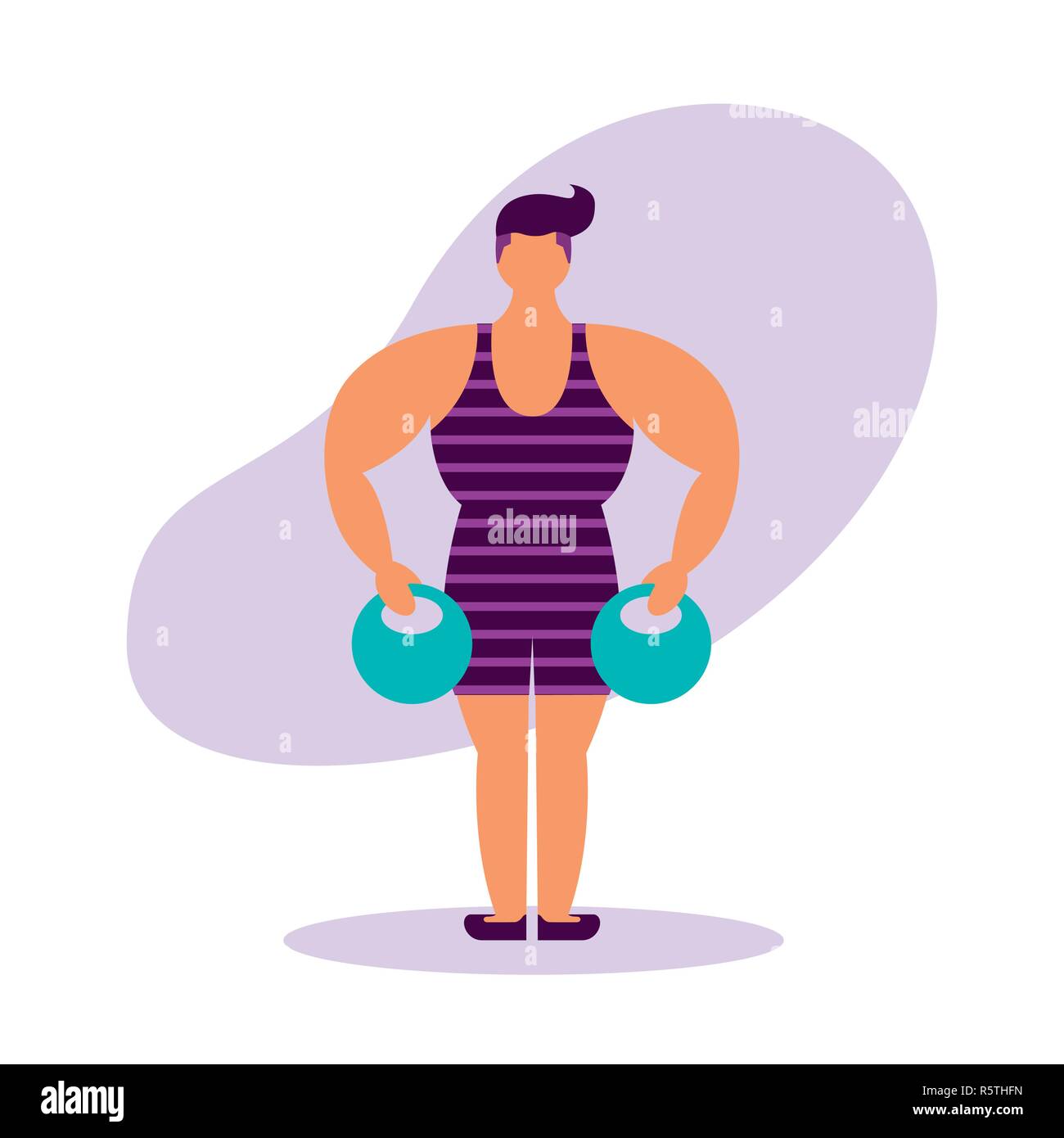 strong man character circus fun fair vector illustration Stock Vector ...