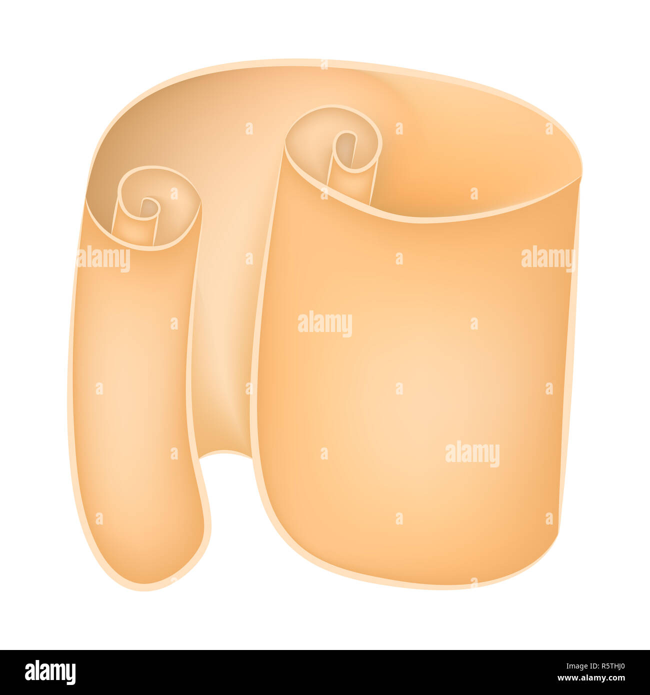 Paper scroll clipart vector isolated on white background. Empty, blank ...