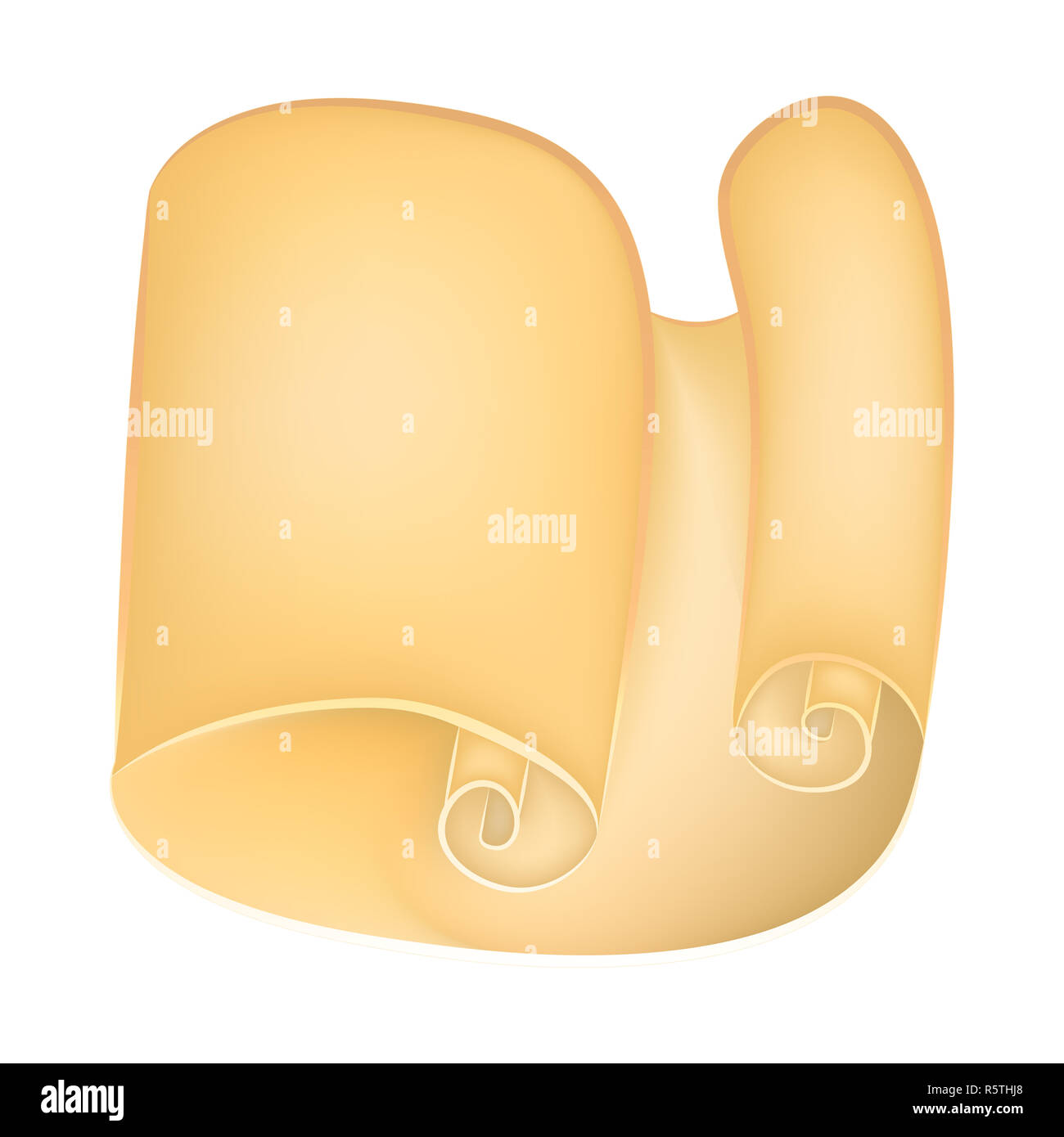 Paper scroll clipart vector isolated on white background. Empty, blank ...