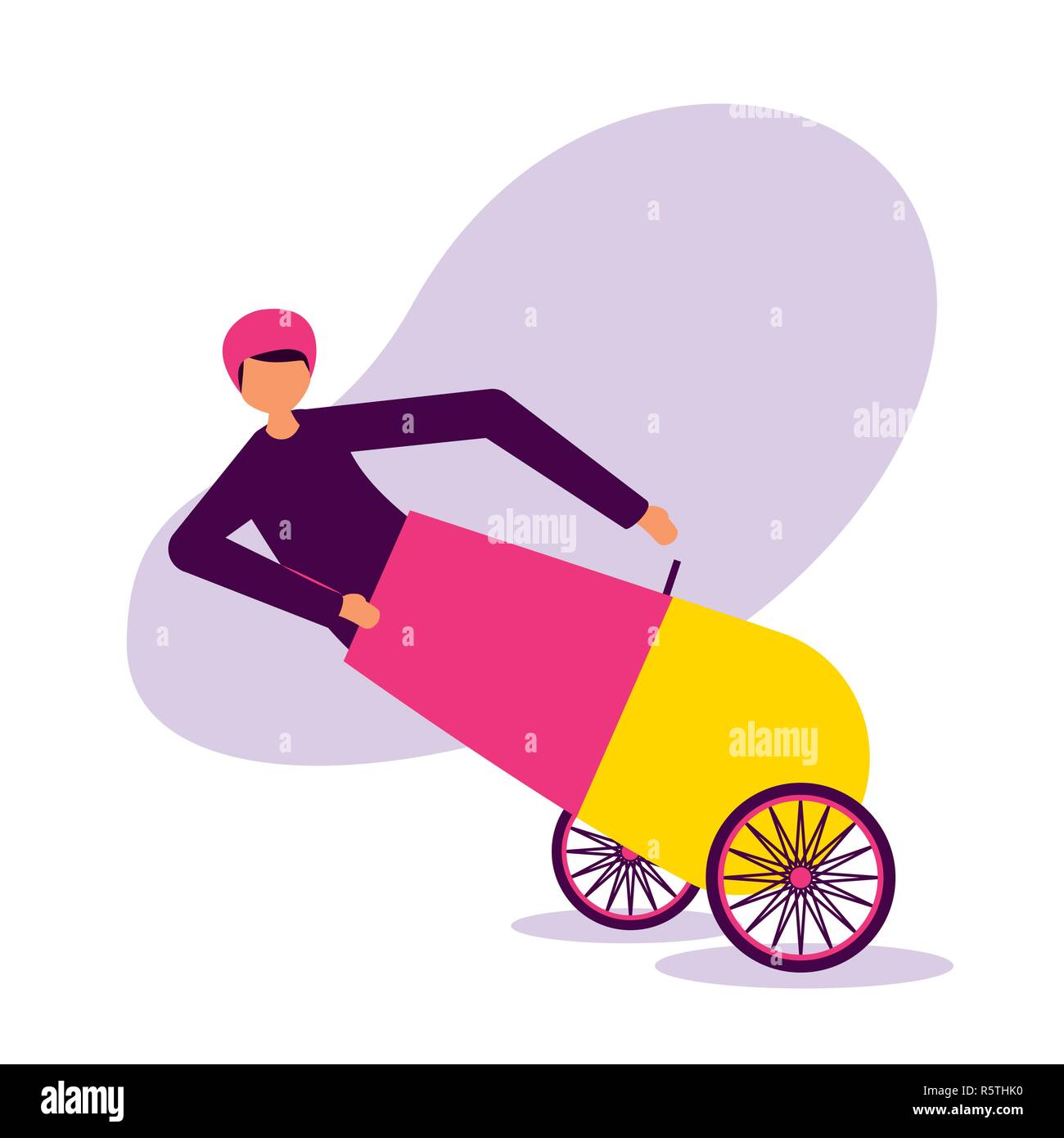 cannonball man character circus fun fair vector illustration Stock ...