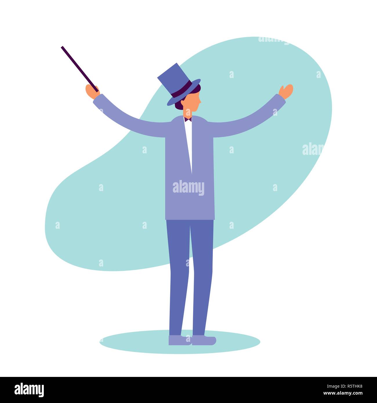 magician man performer circus fun fair vector illustration Stock Vector ...