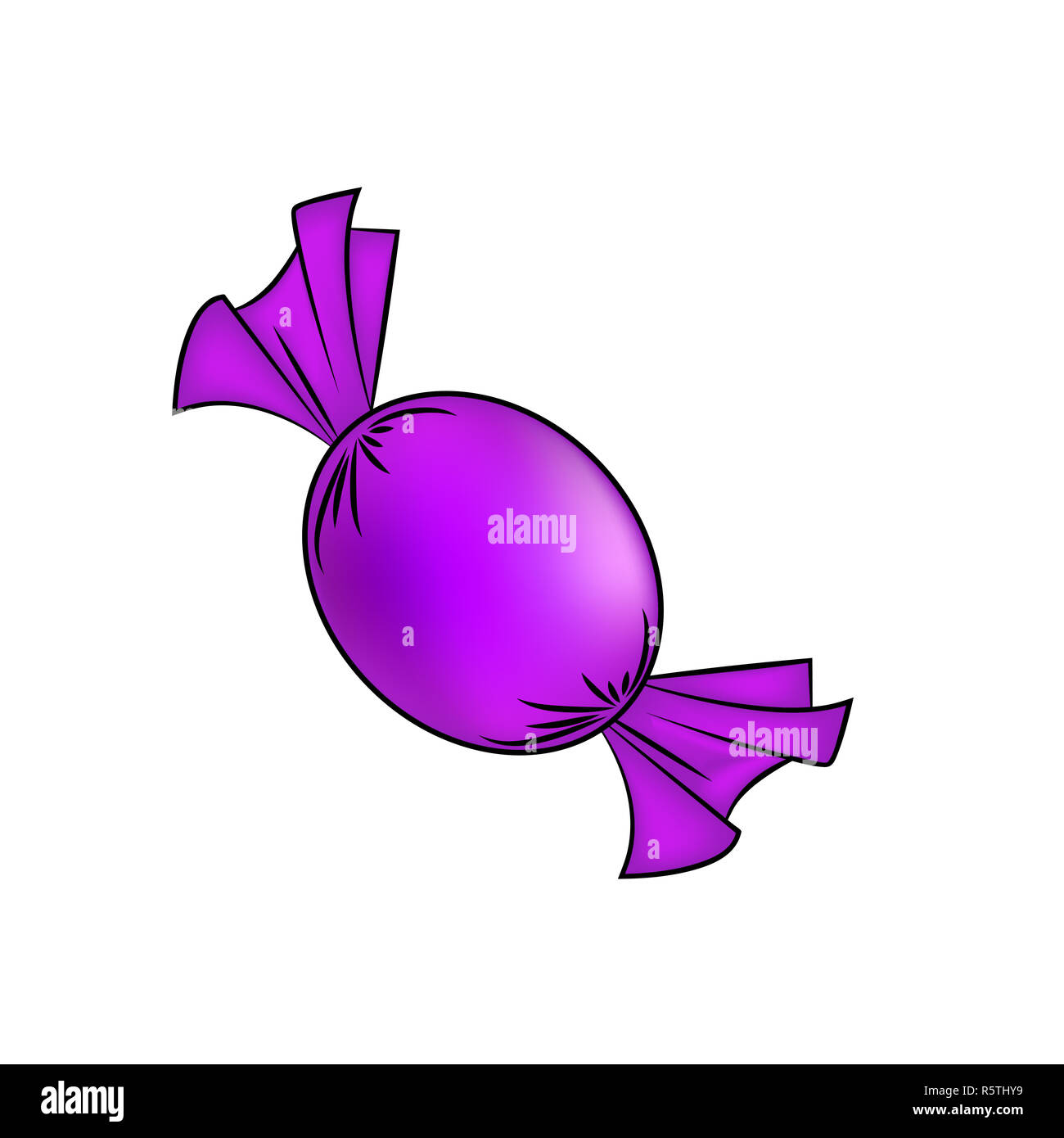 Christmas wrapped candy. Purple packaged sweet, goody in a piece of ...