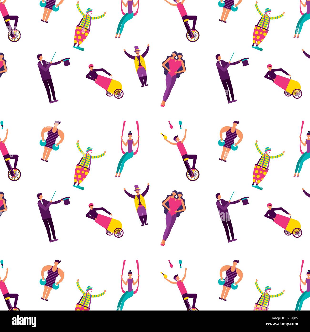 circus acrobats unitted twins doing acrobatics vector illustraiton ...