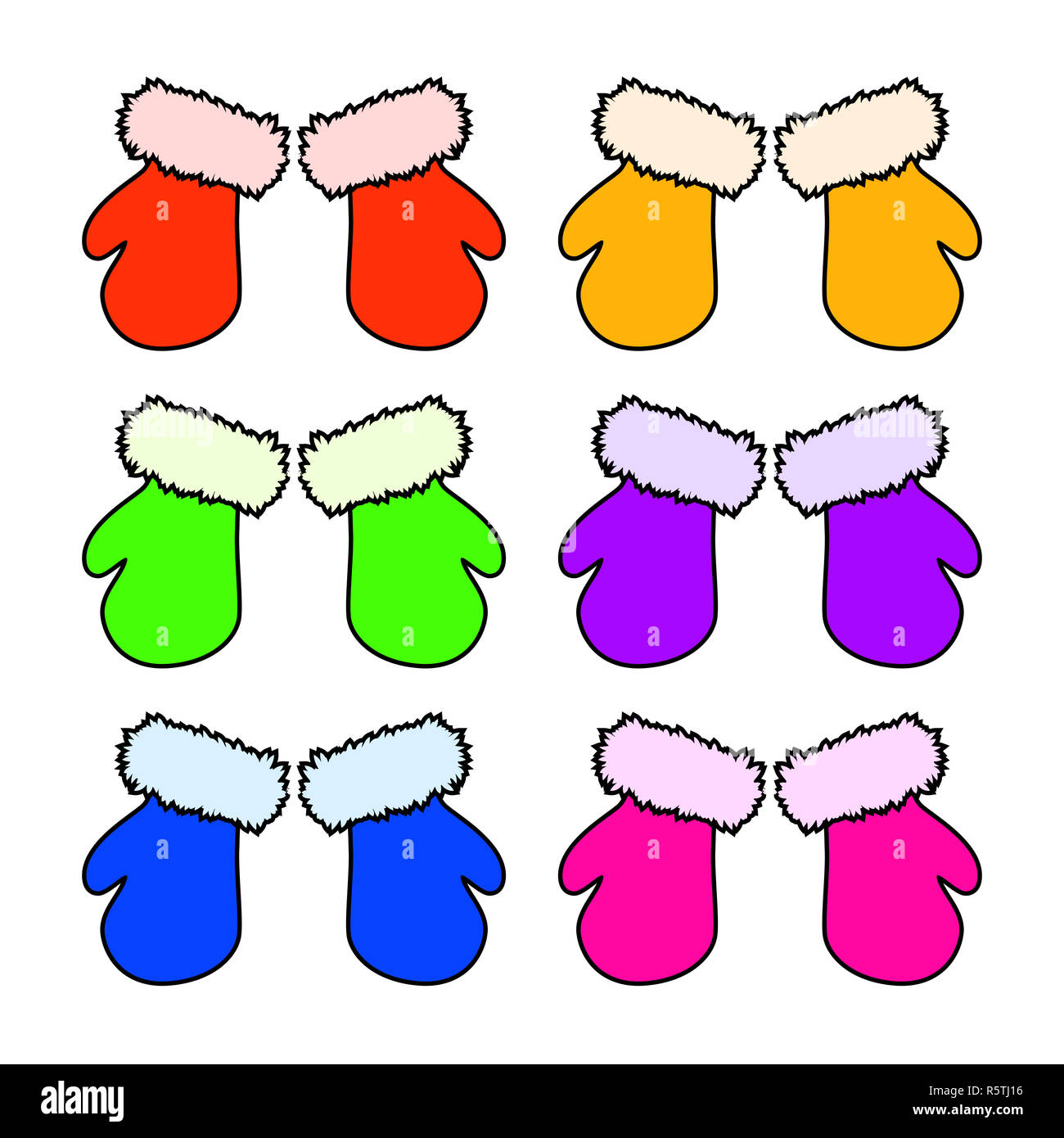 Christmas mittens set, cartoon gloves design, icon, symbol. Winter ...