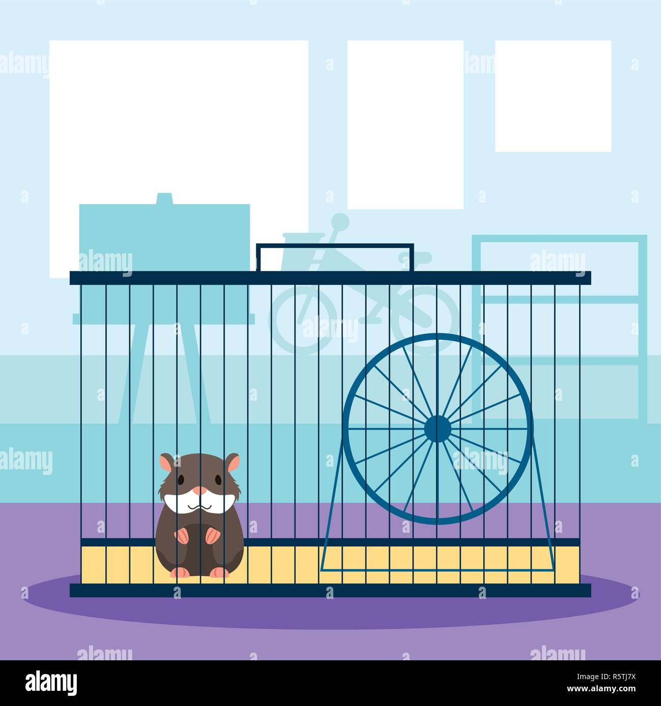 Pet hamster cage wheel Stock Vector Images - Alamy