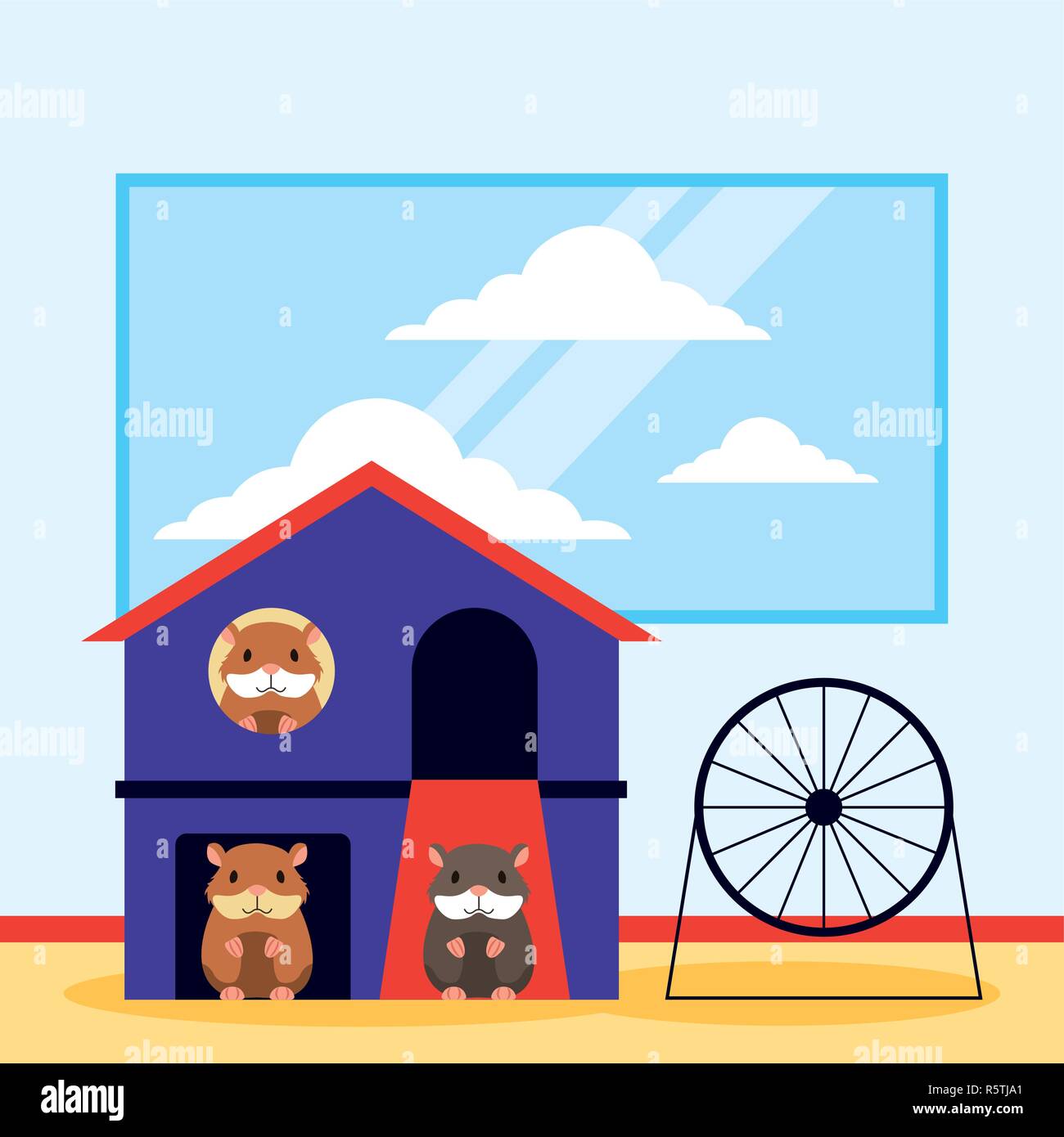 Hamster wheel icon black Stock Vector Images - Alamy