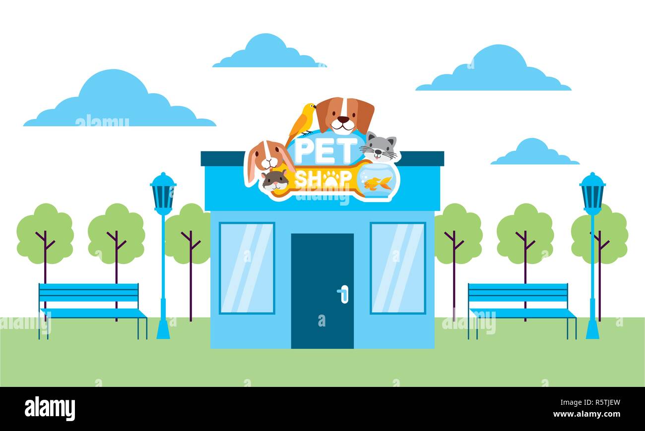 Pet store exterior Stock Vector Images - Alamy